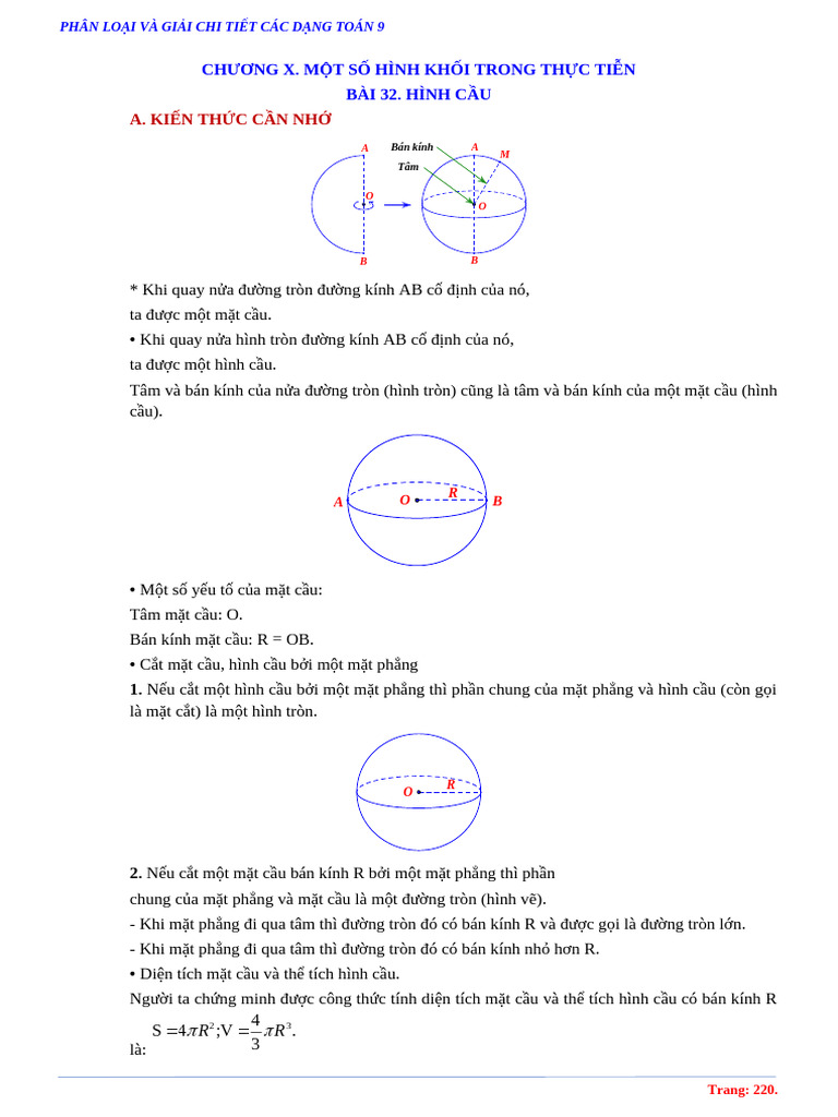 C10 B32. HÌNH CẦU | PDF