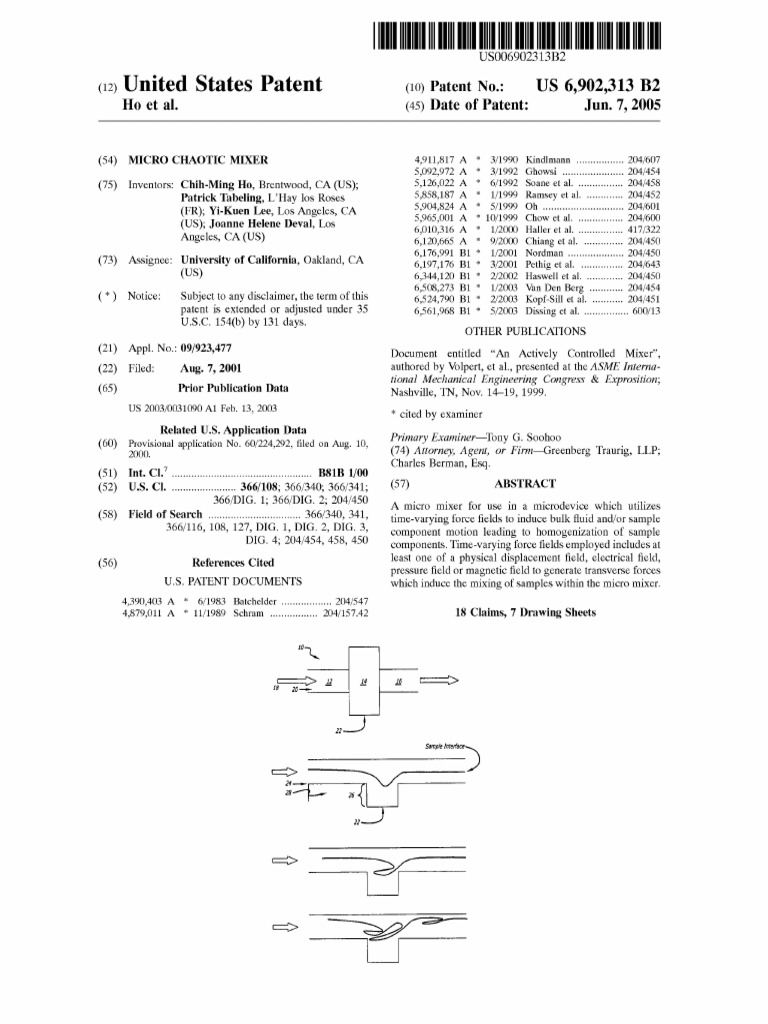 Micro Chaotic Mixer Patent | PDF