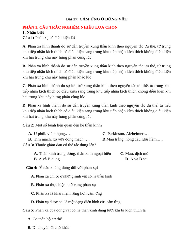 Đề cương SH11-HS | PDF