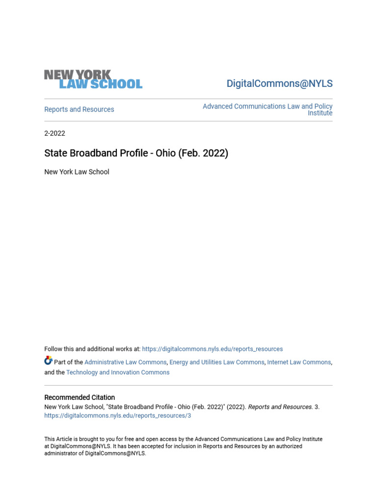 Ohio Broadband Profile February 2022 | PDF | Internet Access | Deregulation