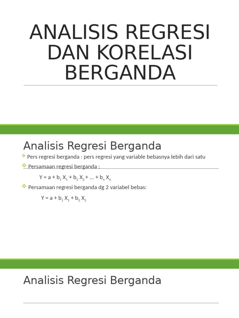 Analisis Korelasi Dan Regresi Berganda | PDF