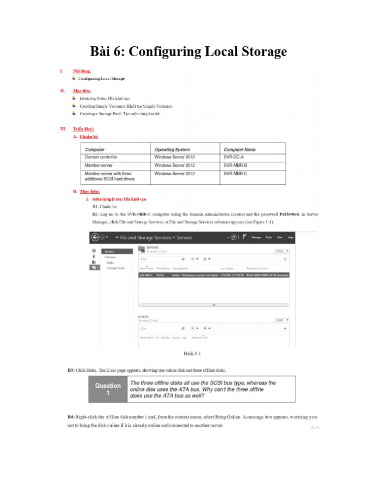 Lab 06 - Configuring Local Storage | PDF