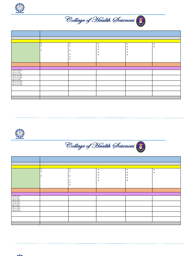 NCM 117 Master Rotation Plan 2024-2025 | PDF | Psychotherapy | Group ...