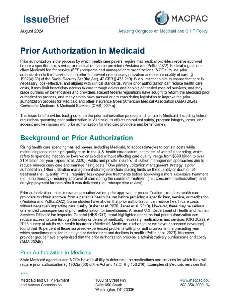 Medicaid Prior Authorization Overview | PDF | Medicaid | Public Services