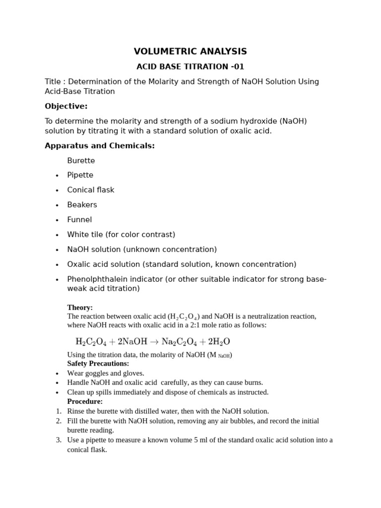 11 A Record Acid Base Titration | PDF