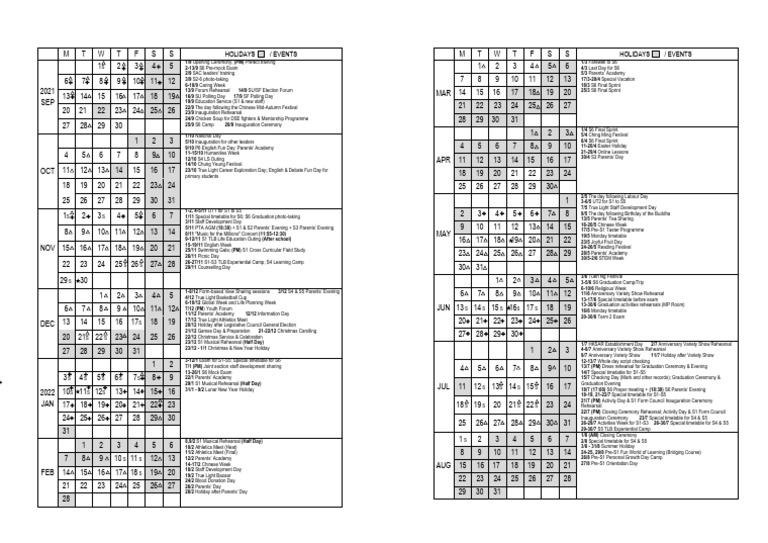 School Calendar 2021-2022 Overview | PDF | Observances | Holidays