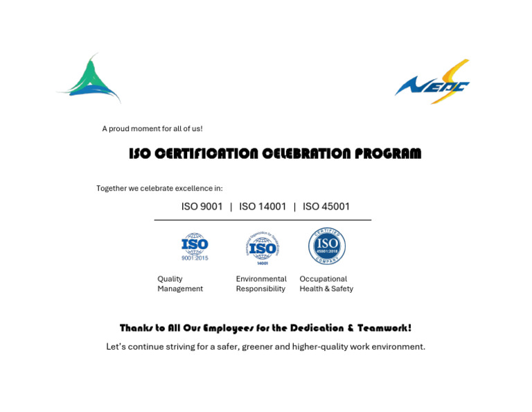 ISO Certification Celebration Event | PDF