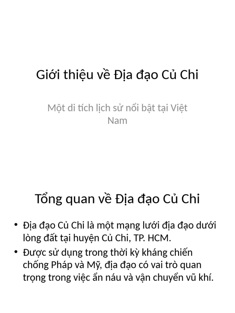 Dia Dao Cu Chi Presentation | PDF