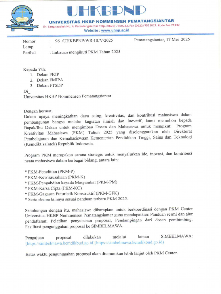 Imbauan Mengikuti PKM 2025 | PDF