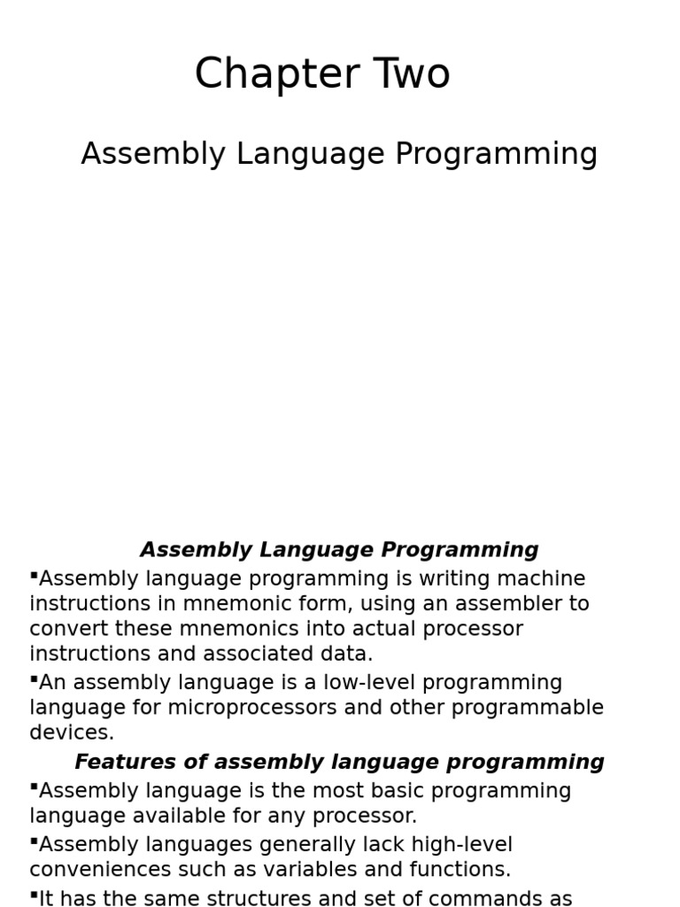 Lecturenote 683574061Chapter Two | PDF | Assembly Language | Computer Program
