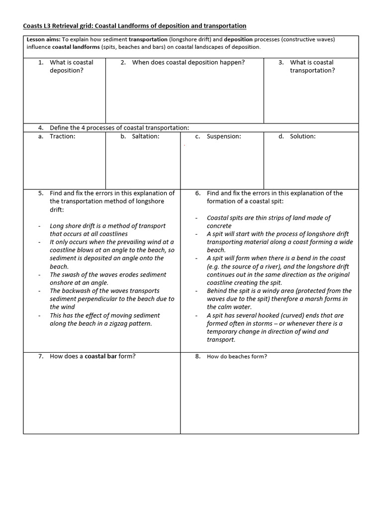 Coasts L3 Retrieval Grid | PDF | Coast | Beach