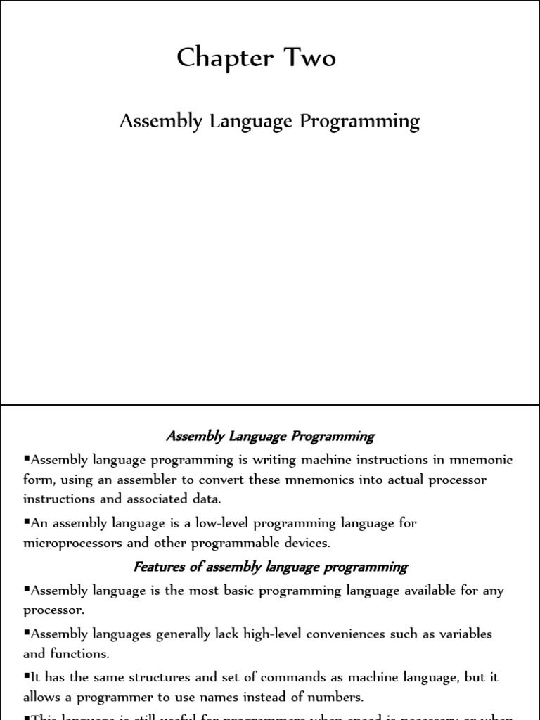 Lecturenote 683574061chapter Two | PDF | Assembly Language | Computer Program