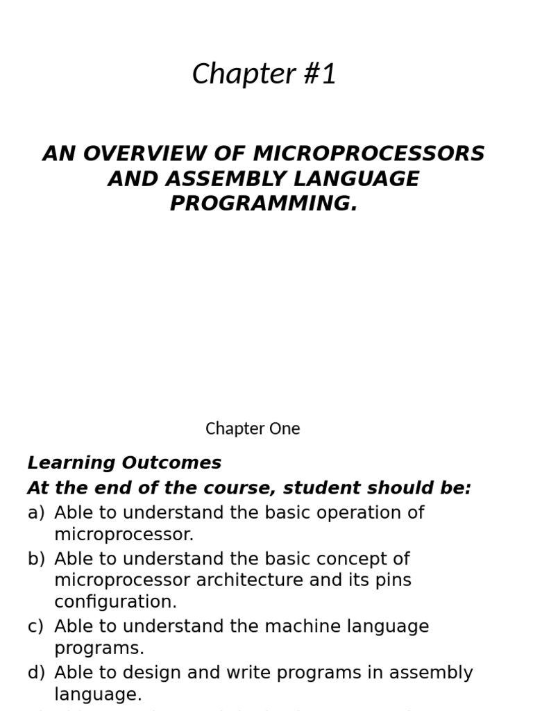 Lecturenote 760844058Chapter One | PDF | Integrated Circuit | Assembly Language