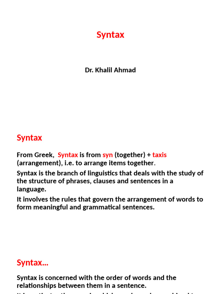 1. Syntax an Introduction | PDF | Verb | Syntax