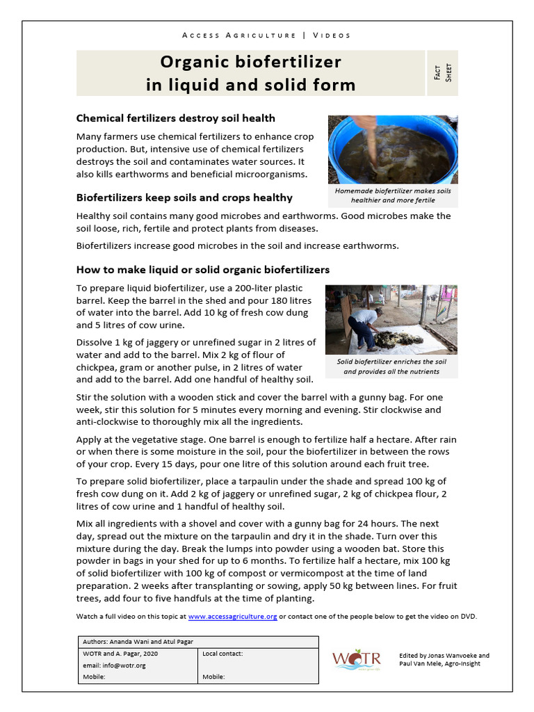 Organic Biofertiliser in Liquid and Solid Form 1 | PDF | Soil | Fertilizer