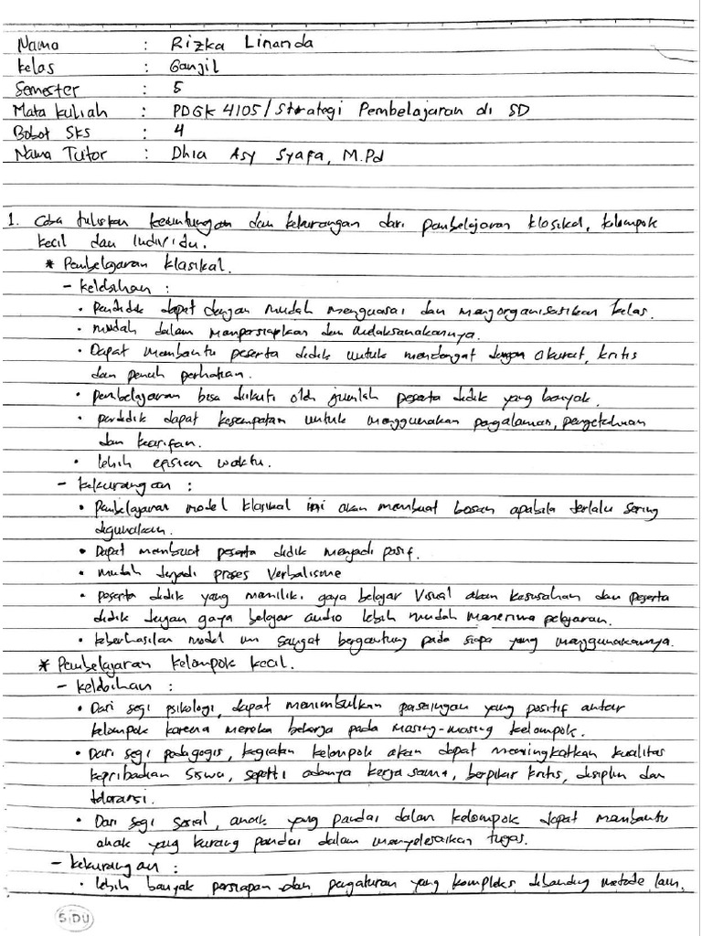 Rizka Linanda - NIM 860107799 - TT1 PDGK 4105 - Strategi Pembelajaran ...