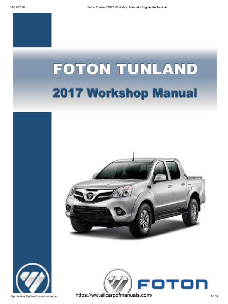 Foton Tunland 2017 Engine Manual | PDF | Internal Combustion Engine ...