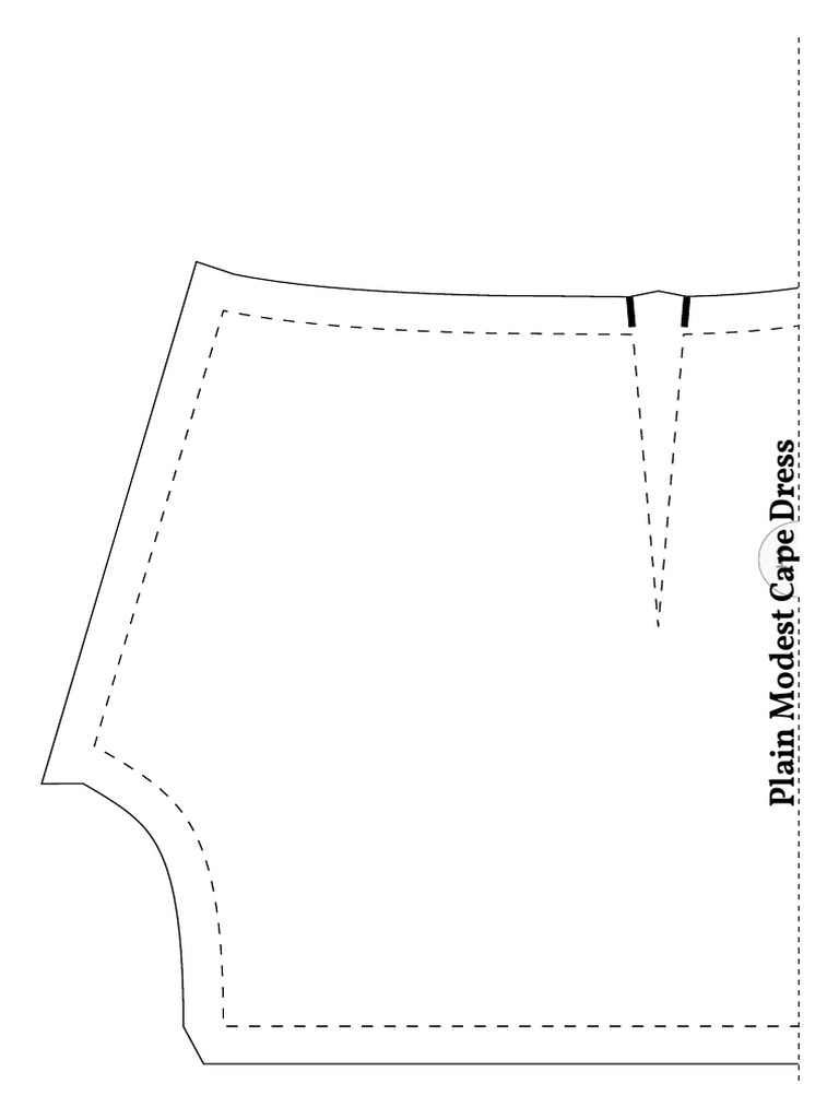 Plain Modest Cape Dress Pattern | PDF | Seam (Sewing) | Clothing