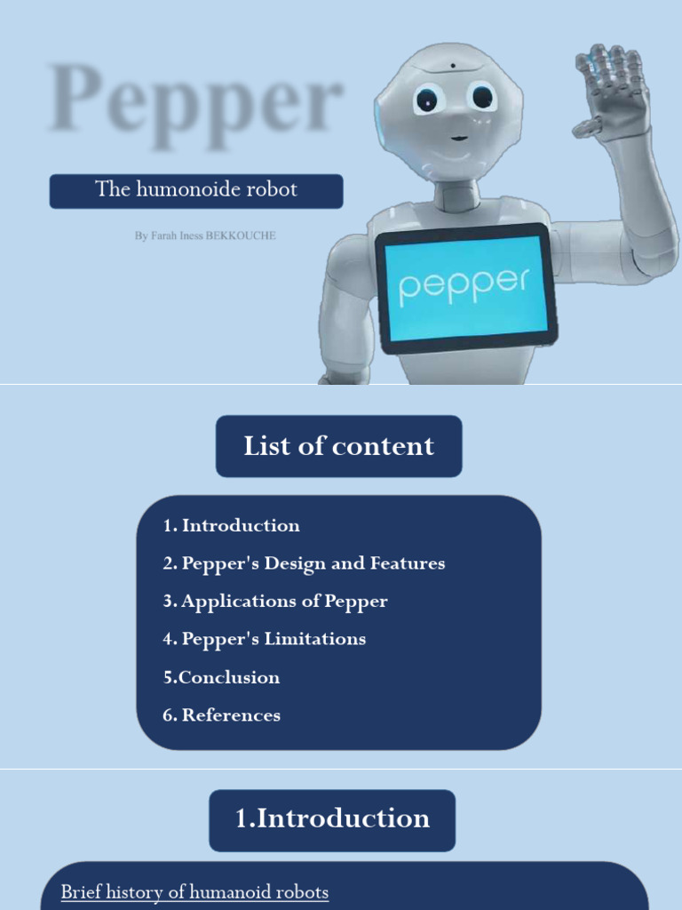 Pepper Robot: Features and Applications | PDF | Robot | Robotics