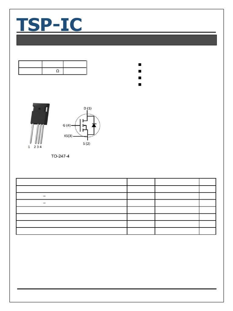 TC80N12000D TO247-4L Datasheet | PDF | Field Effect Transistor | Transistor