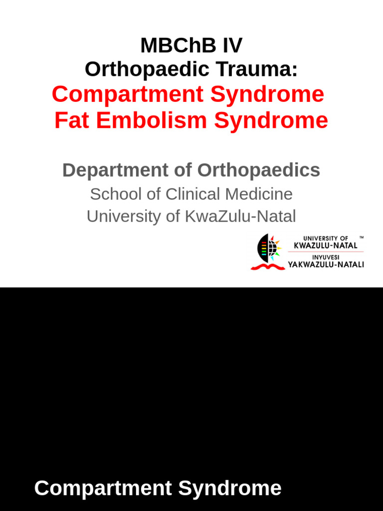 3 MBCHB IV Trauma Lectures Comp Syndrome Fat Embolism | PDF | Medical ...