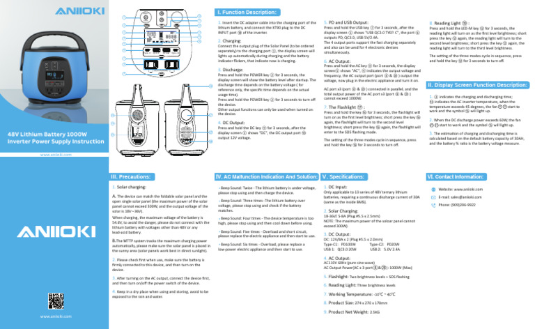1000W Inverter User Manual | PDF | Power Inverter | Direct Current