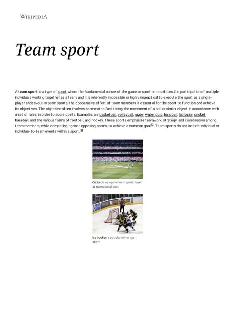 Overview of Team Sports | PDF