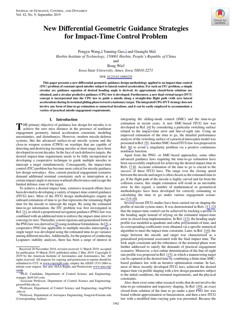 New Differential Geometric Guidance Strategies For Impact-Time Control ...