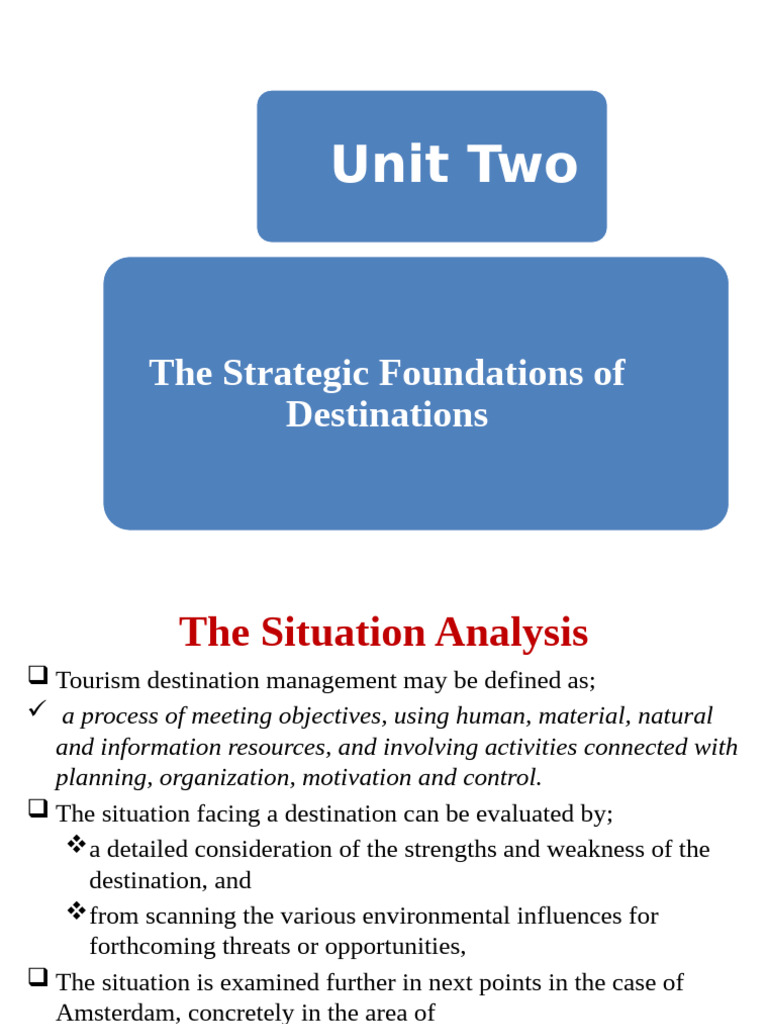 Tourism Destination MGT Chapter - 2 | PDF | Swot Analysis | Search ...