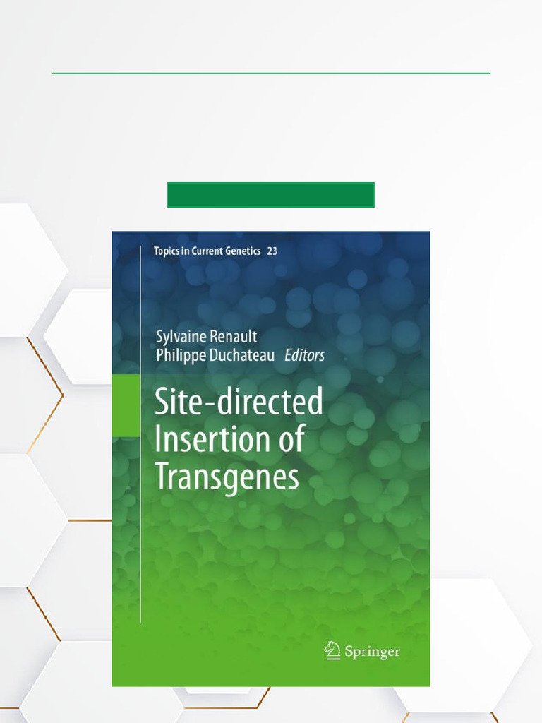 Site Directed Insertion of Transgenes Digital DOCX Download | PDF | Gene | Transgene