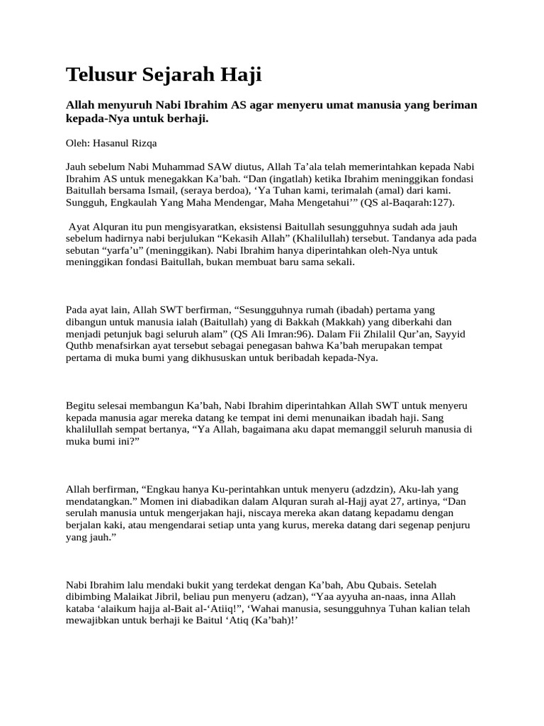 Telusur Sejarah Haji | PDF