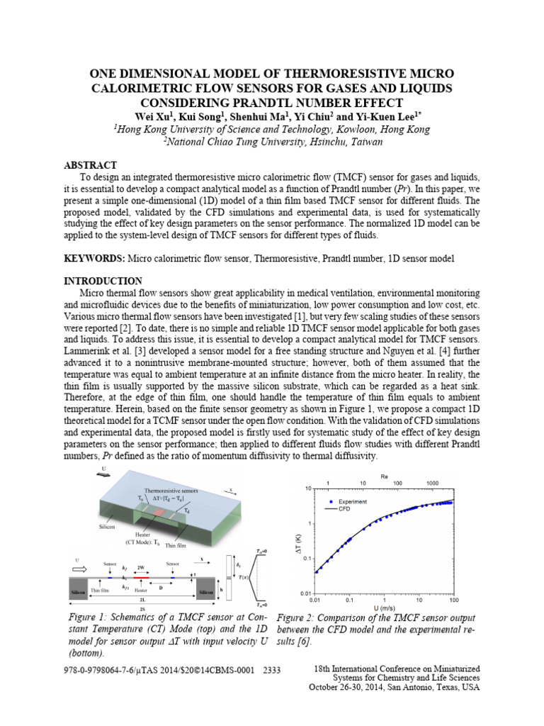 Micro - Calorimetric - Flow - Sensor - Model - Gases - Liquid ...