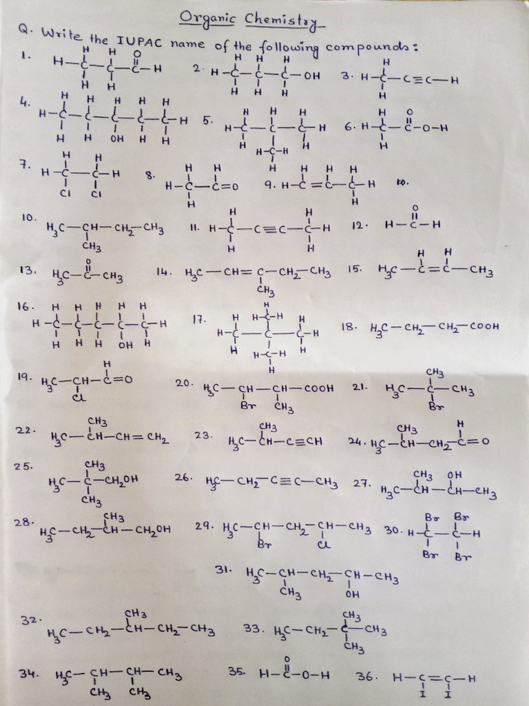 IUPAC Nomenclature Practice Worksheet | PDF | Functional Group ...