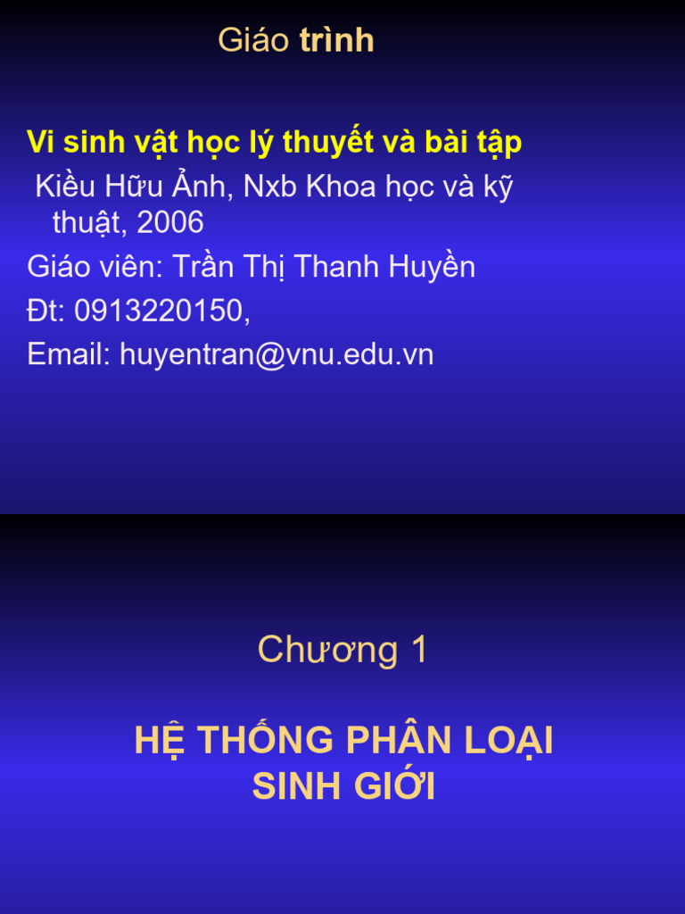 Chuong 1-2 HT phân loại sinh giới và Lịch sử phát triển ngành VSVH | PDF