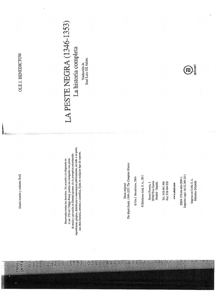 La Peste Negra 1346-1353 - Ole J Benedictow | PDF