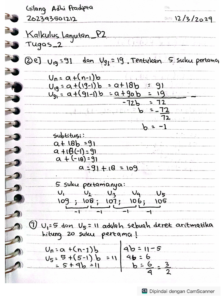 Kalkulus Lanjutan P2 - Tugas | PDF