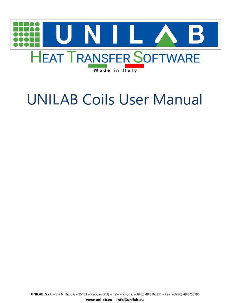 UNILAB Coils User Manual Overview | PDF | Heat Exchanger | Air Conditioning