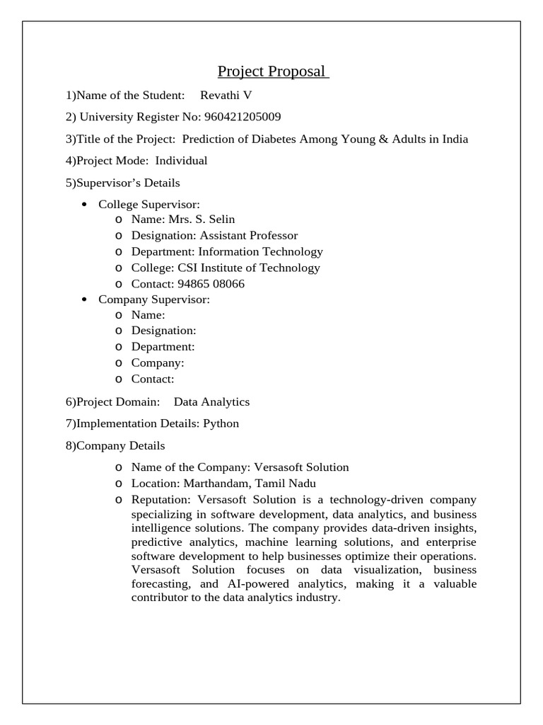 Project Proposal Document | PDF