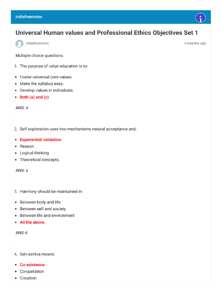 Uhv Question Set 1 | PDF
