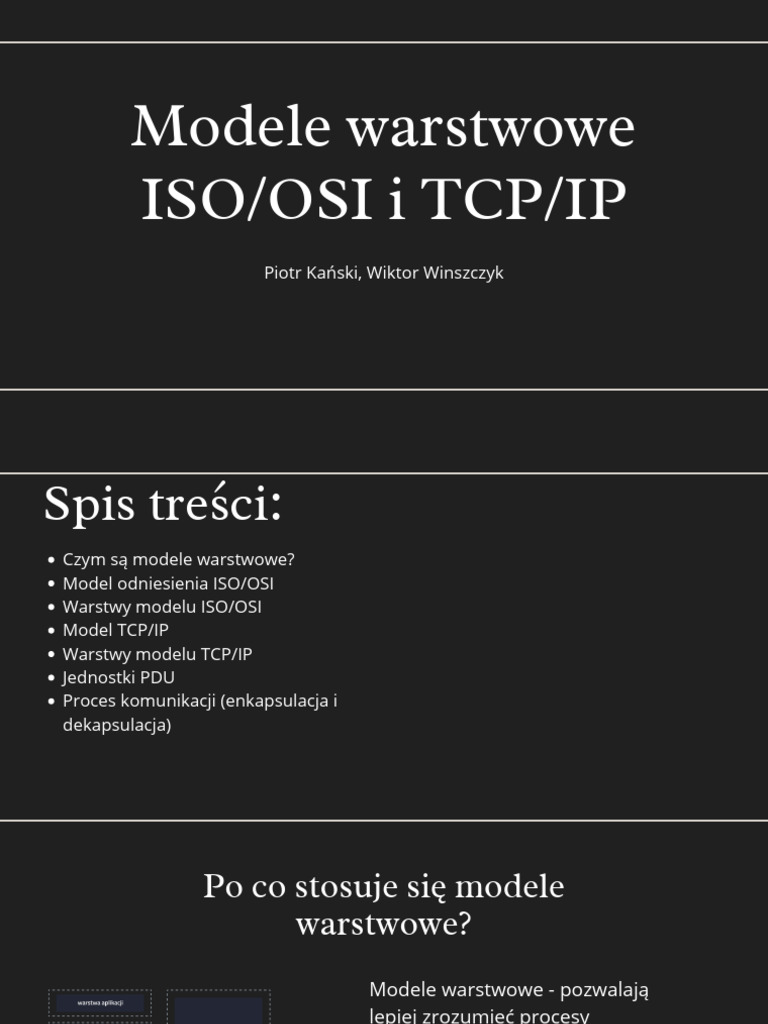 Modele Sieciowe ISOOSI I TCPIP - 20250508 - 000324 - 0000 | PDF