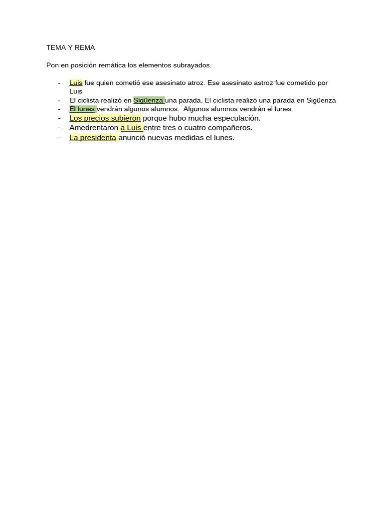 Tema y Rema | PDF