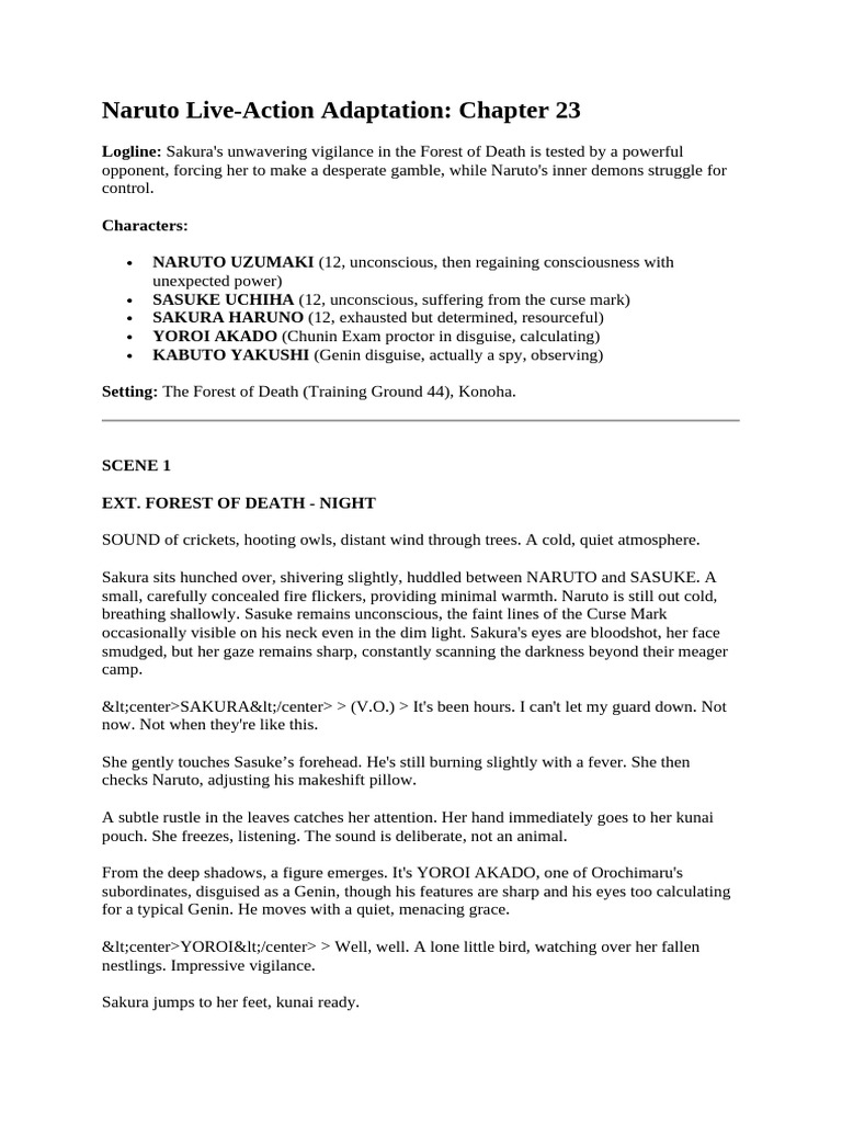 Naruto Live Action Adaptation - Chapter 23 | PDF