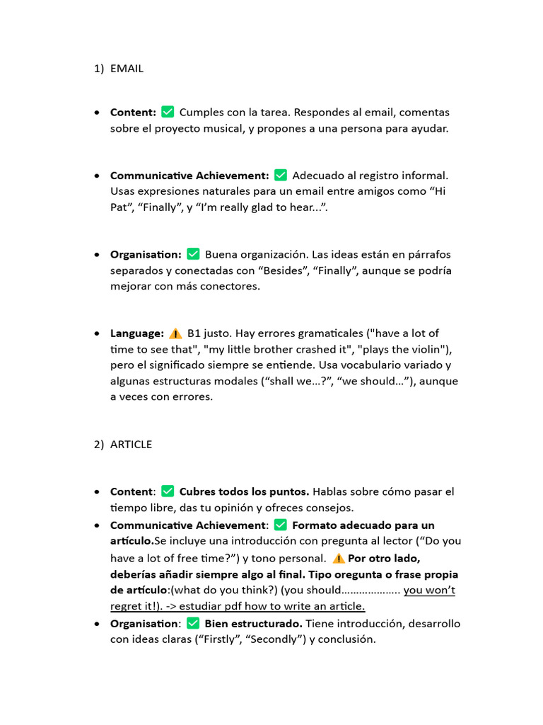 CORRECCION WRITING ENRIQUE | PDF