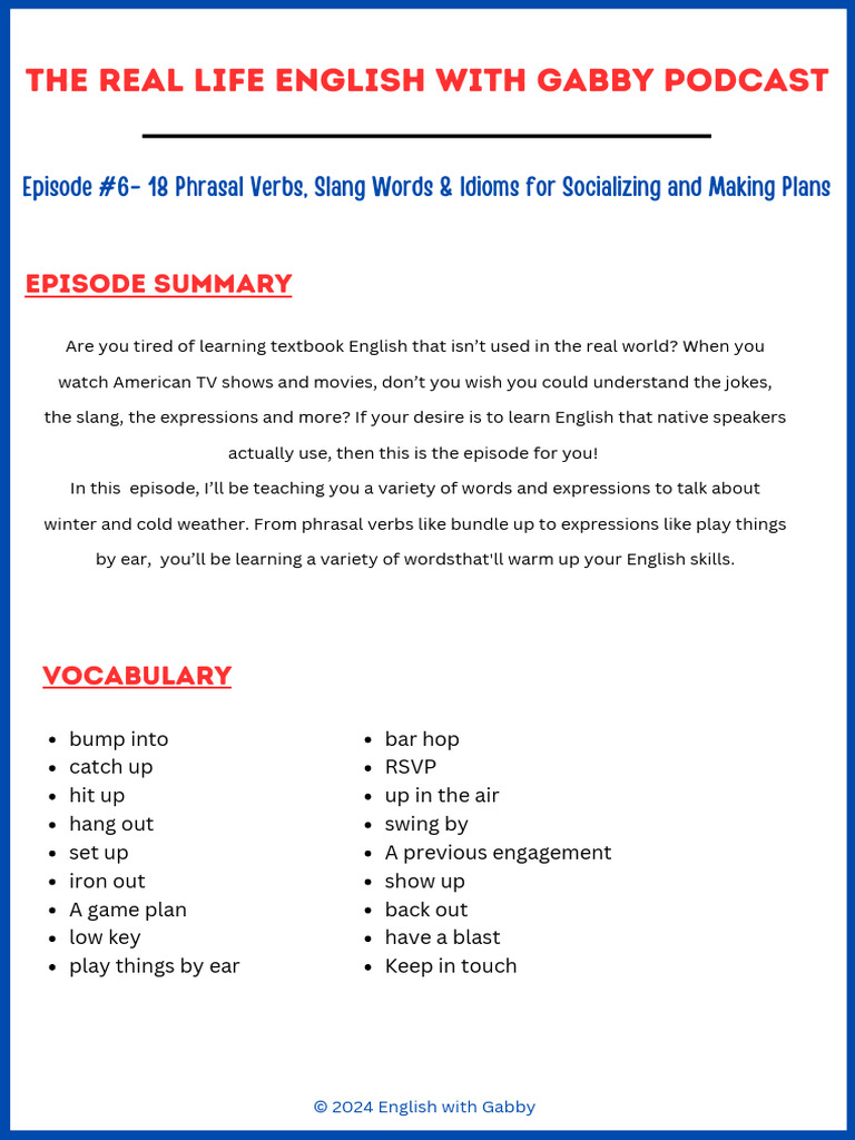 #6- Socializing & Making Plans | PDF | English Language | Vocabulary