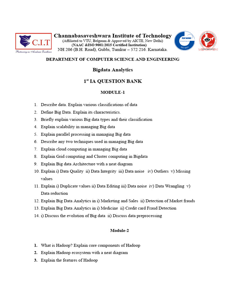 IA-1 Questionbank - Docx-1 | PDF