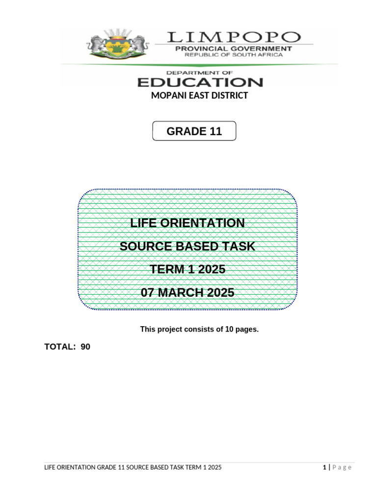 Moderated Grade 11 Source Based Task 1 2025 | PDF | University And ...