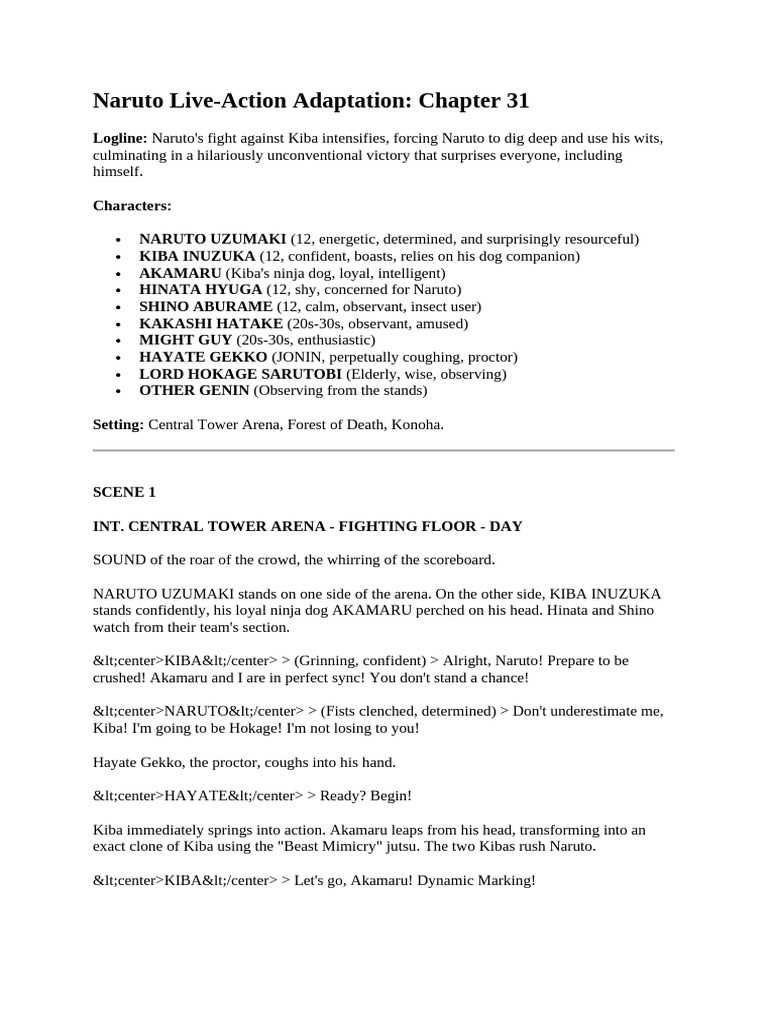 Naruto Live Action Adaptation - Chapter 31 | PDF