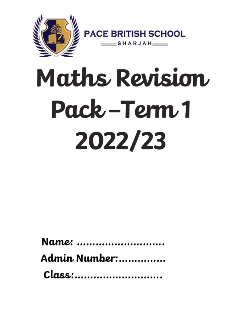 Maths Revision Pack T1 2022.23 | PDF | Mathematics | Arithmetic