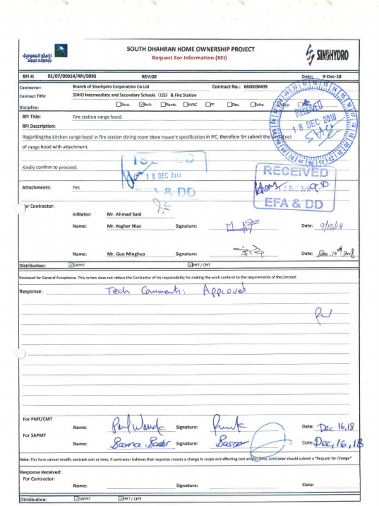 Reply RFI-0995 (Range Hood) | PDF
