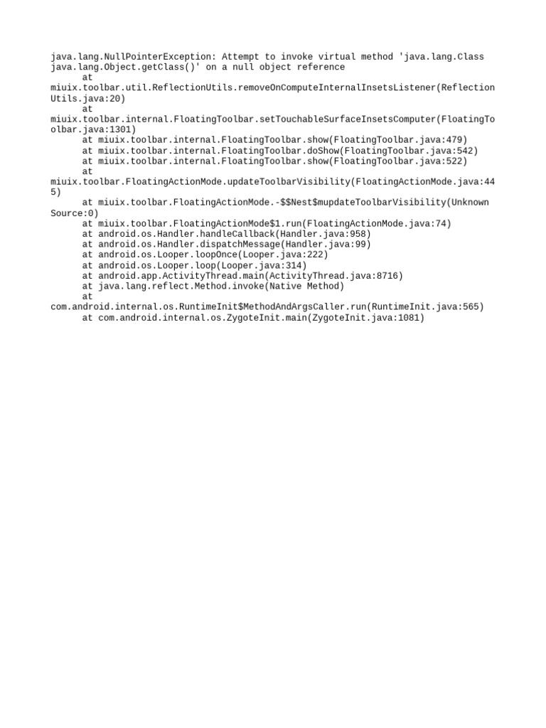 MIUIX NullPointerException Analysis | PDF
